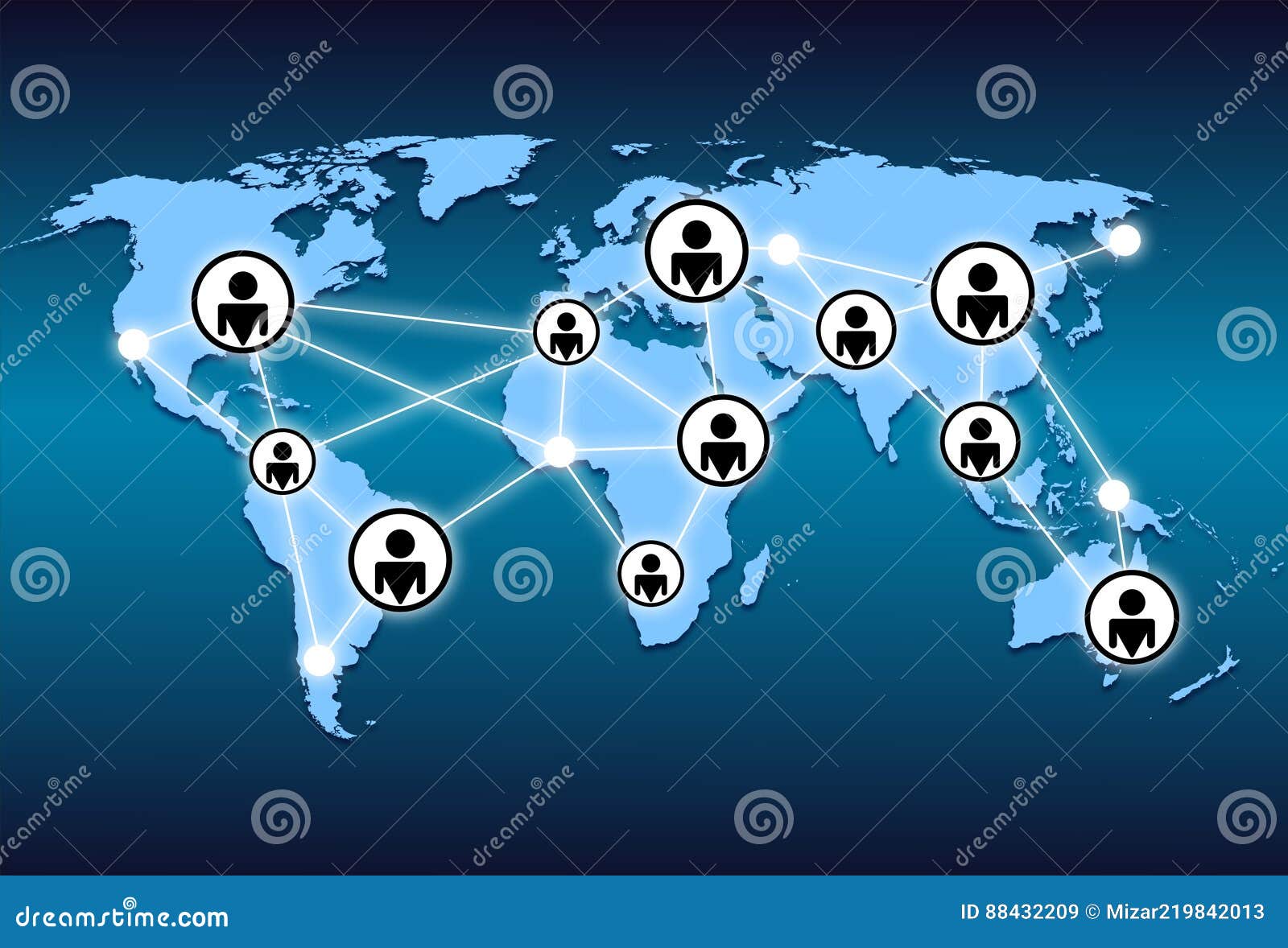 World Map and World Wide Web Stock Illustration - Illustration of globe ...