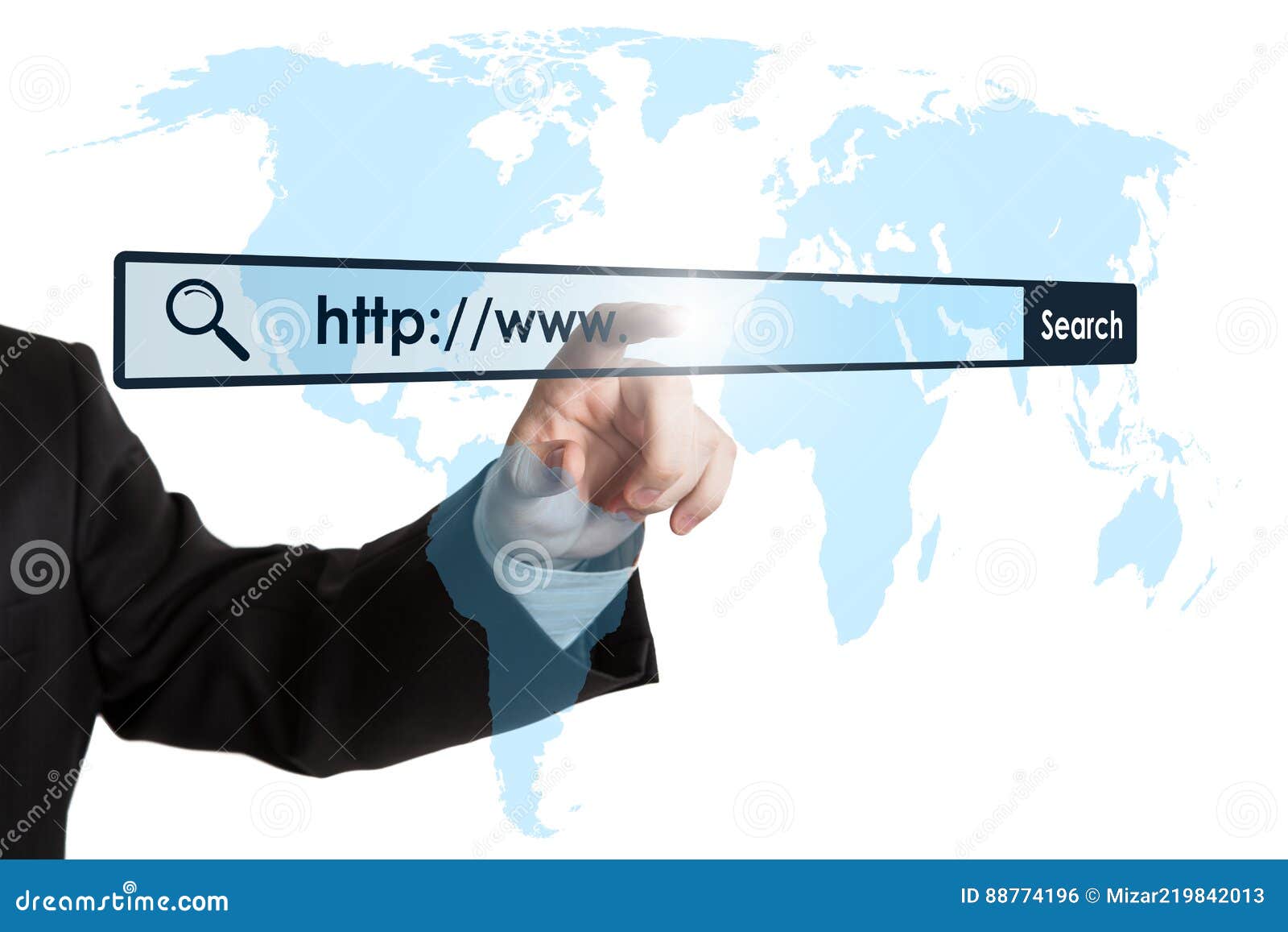 World Map and World Wide Web Stock Illustration - Illustration of ...