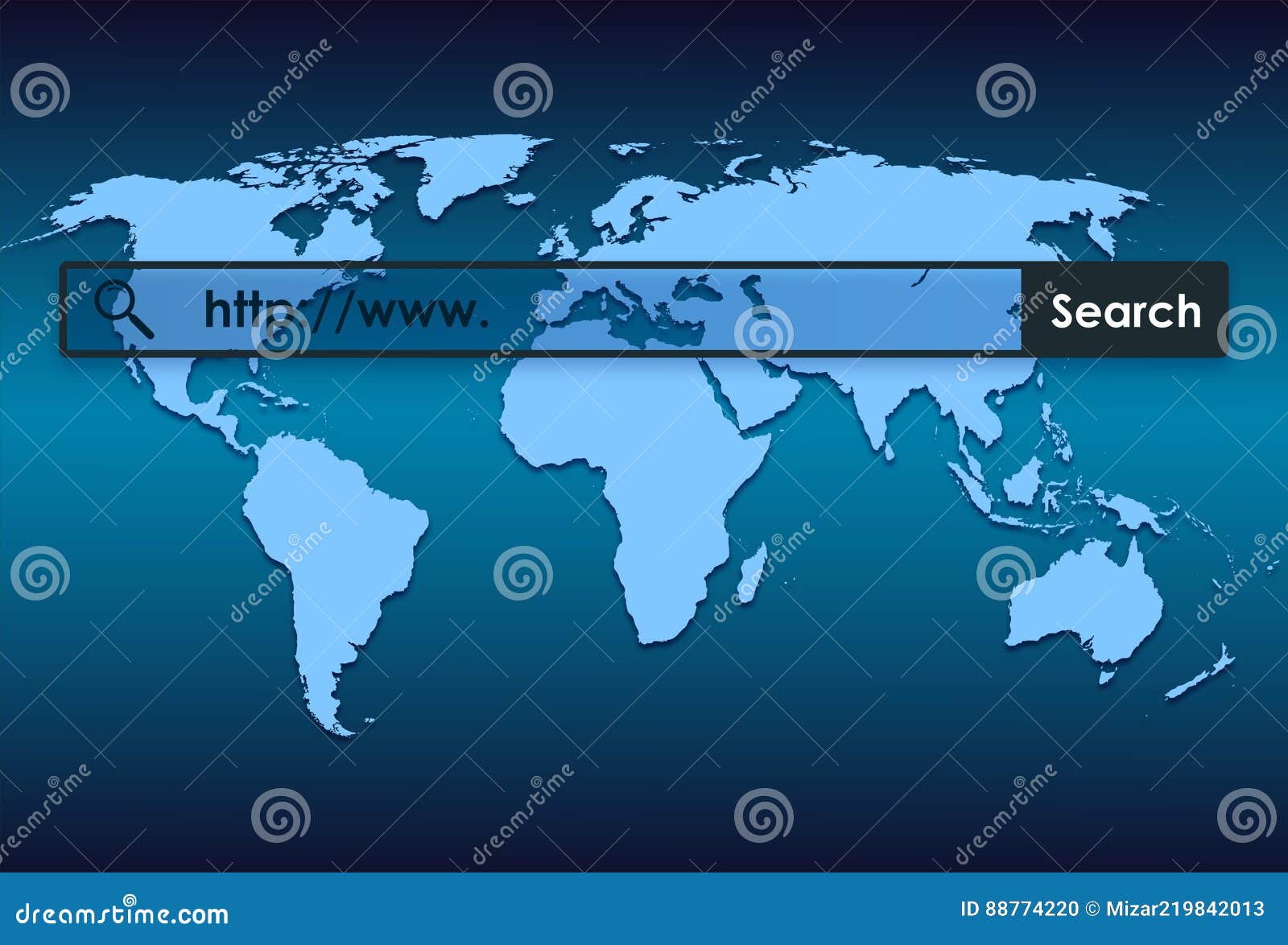 World Map and World Wide Web Stock Illustration - Illustration of ...