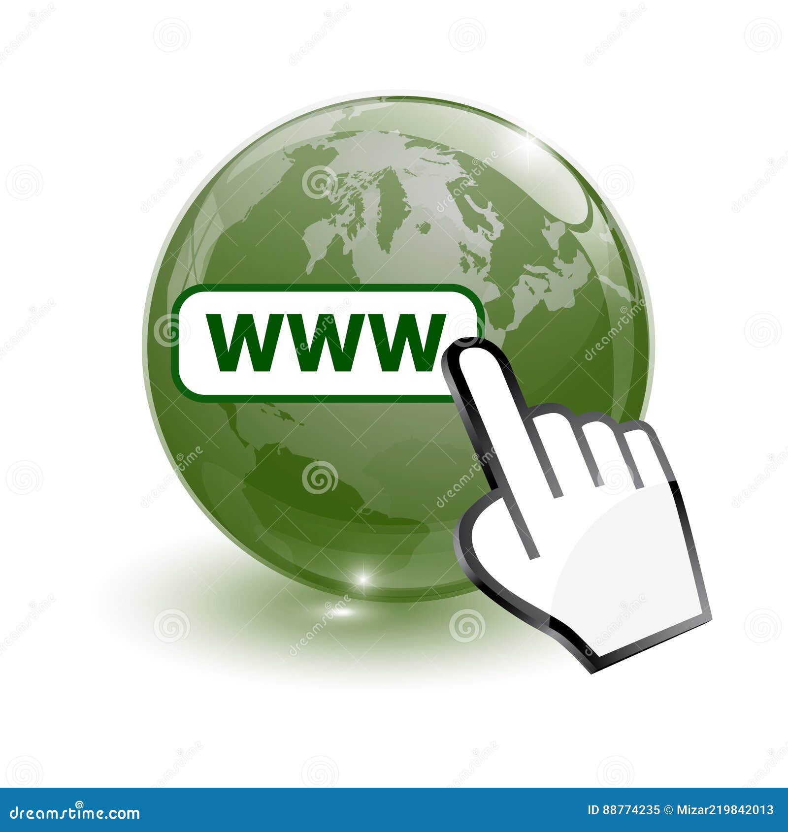 World Map and World Wide Web Stock Illustration - Illustration of earth ...