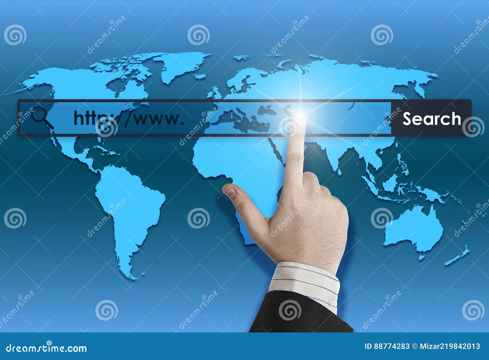 World Map and World Wide Web Stock Illustration - Illustration of ...