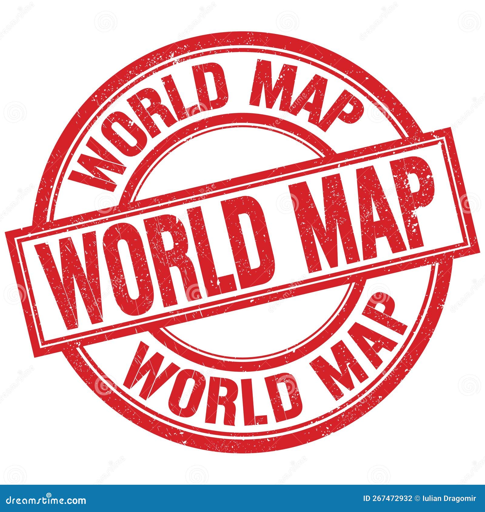 WORLD MAP Written Word on Red Stamp Sign Stock Illustration ...