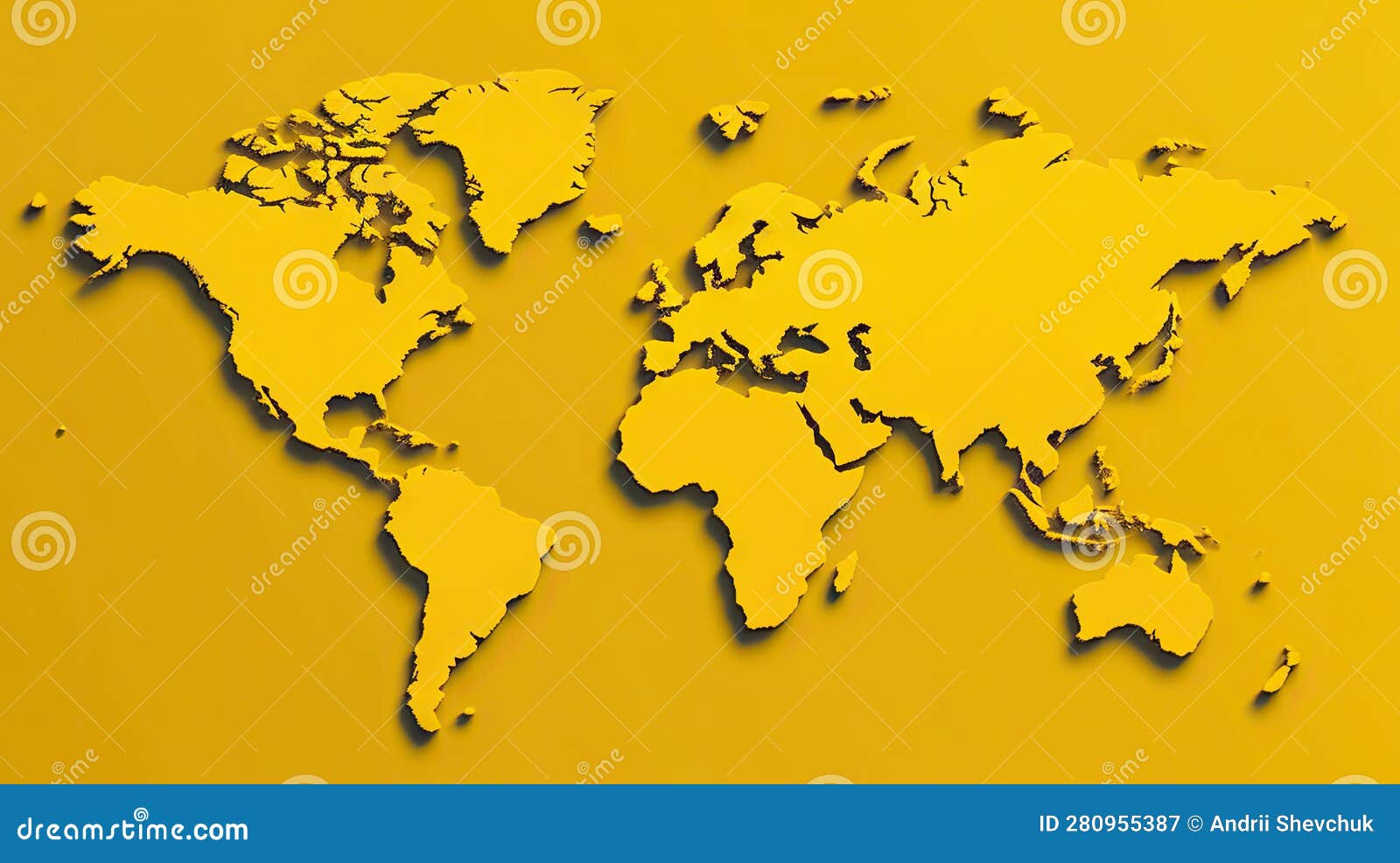 World Map Yellow Background. Generative AI Stock Illustration ...