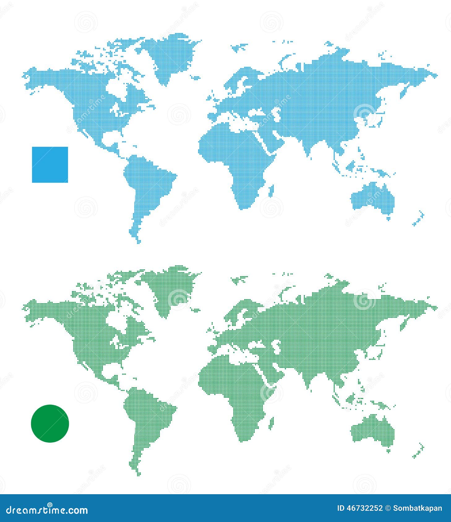 World Maps Abstract Rectangle and Dot. Stock Vector - Illustration of ...