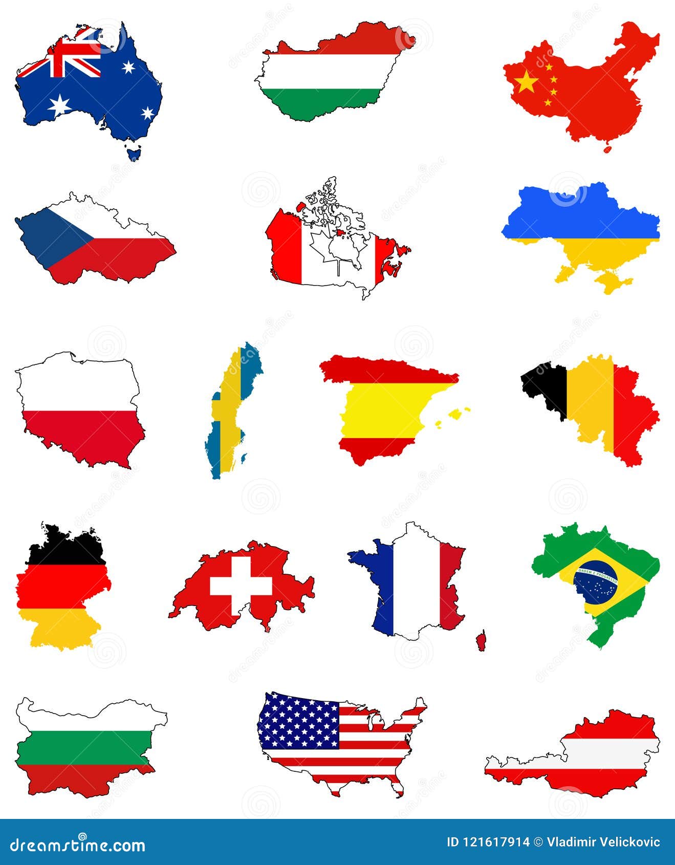 World Maps and Flags - Countries in the World Stock Vector ...