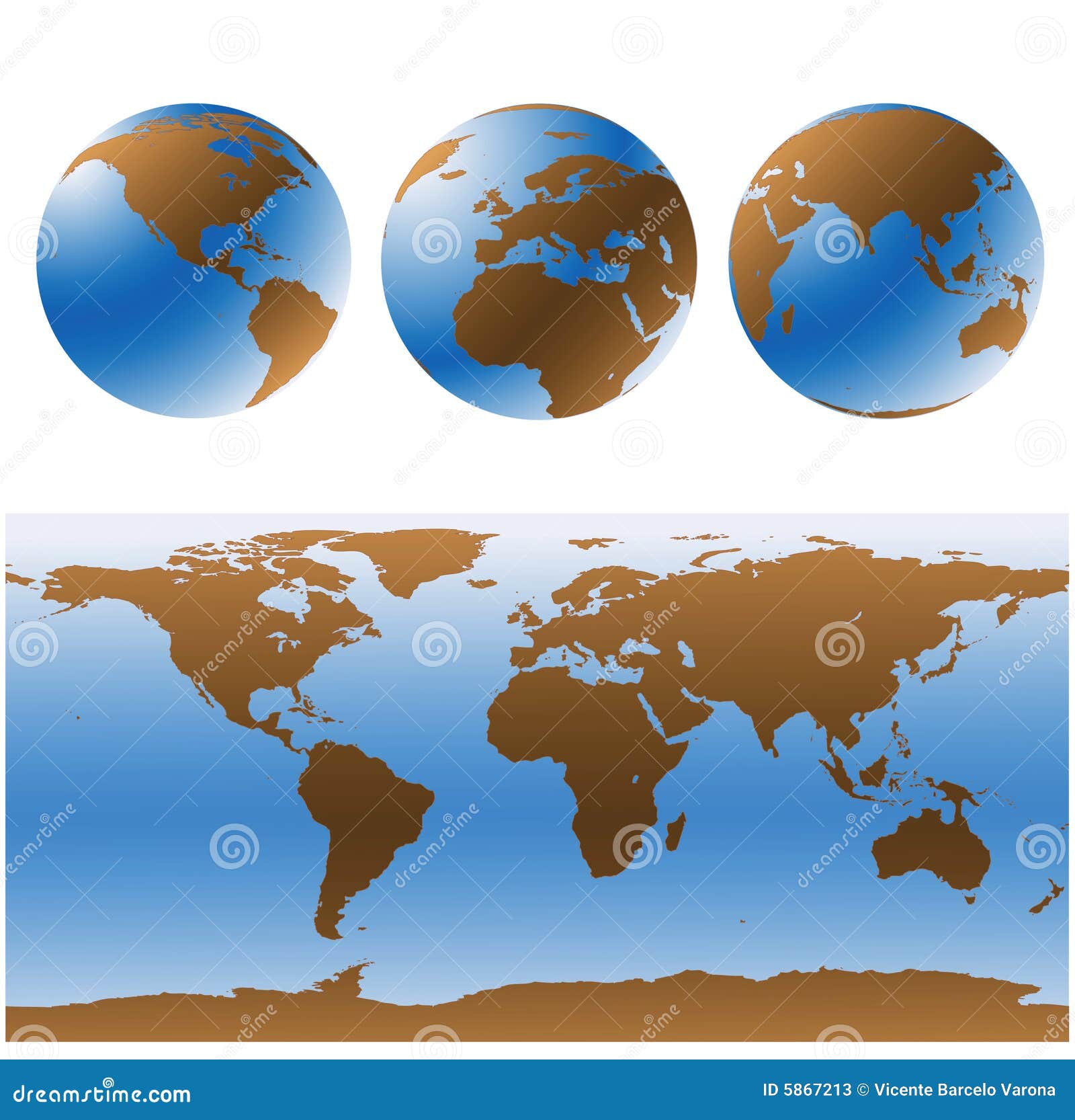 World maps set (vector) stock vector. Illustration of ocean - 5867213