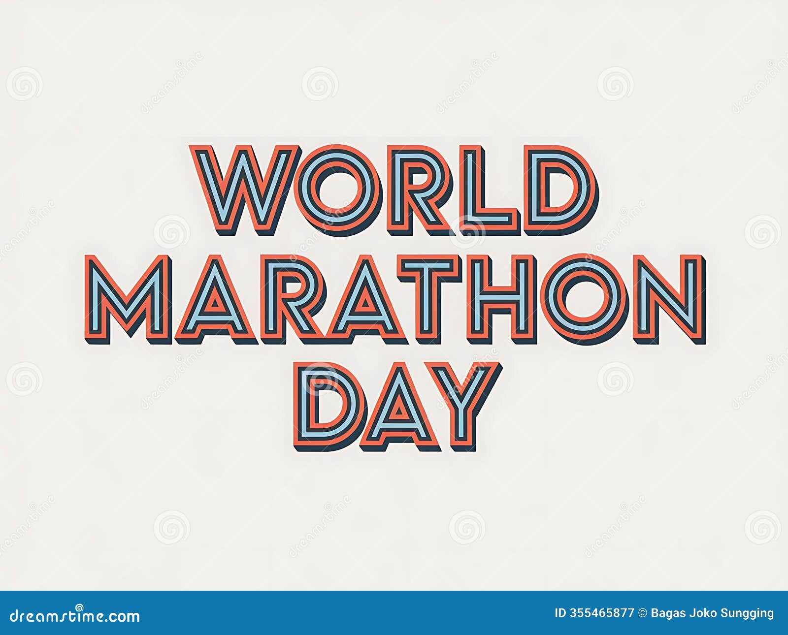 World Marathon Day Stylized Text Graphic Design Stock Image - Image of ...