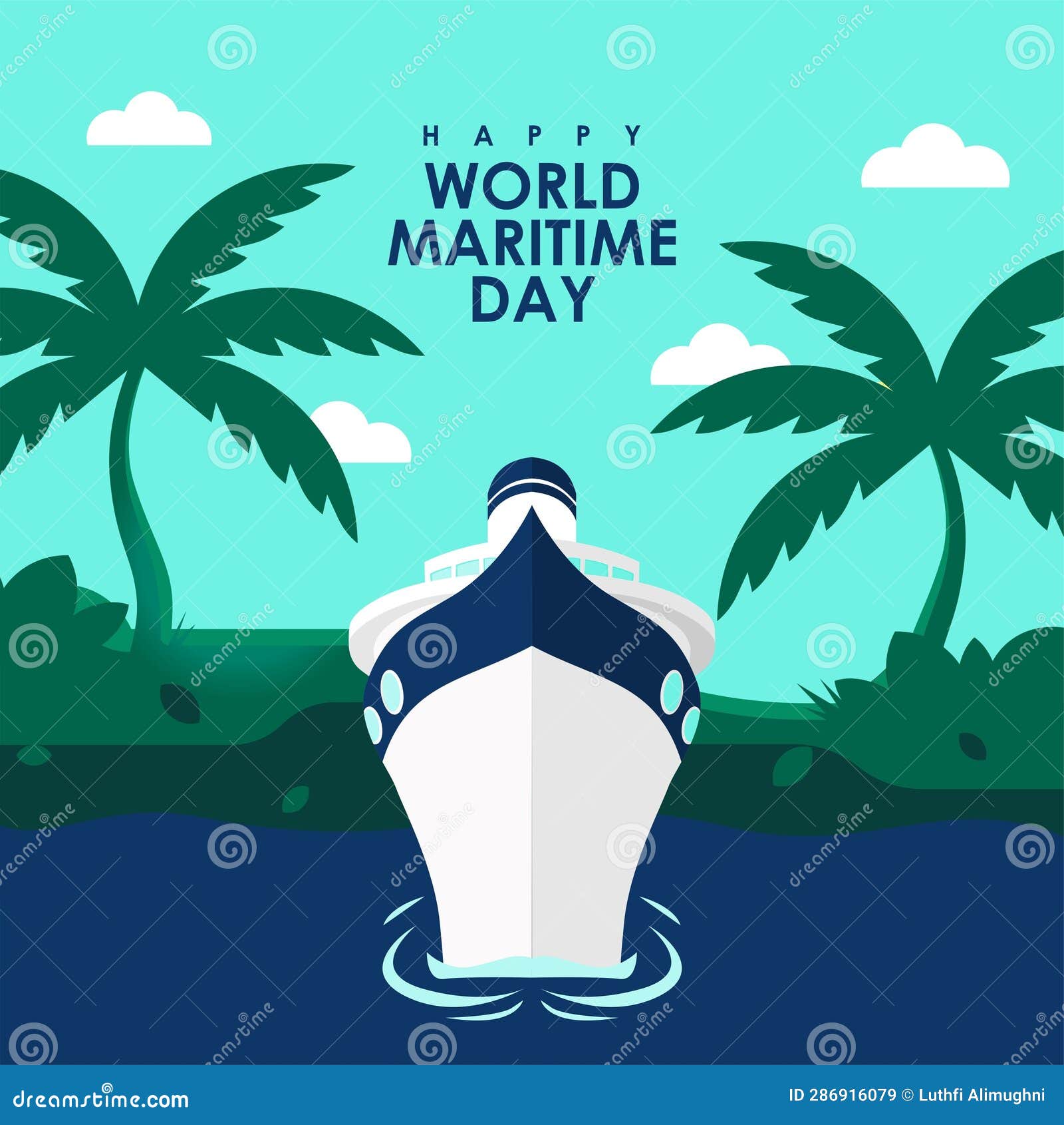 World Maritime Day Background Template Vector Stock Illustration ...