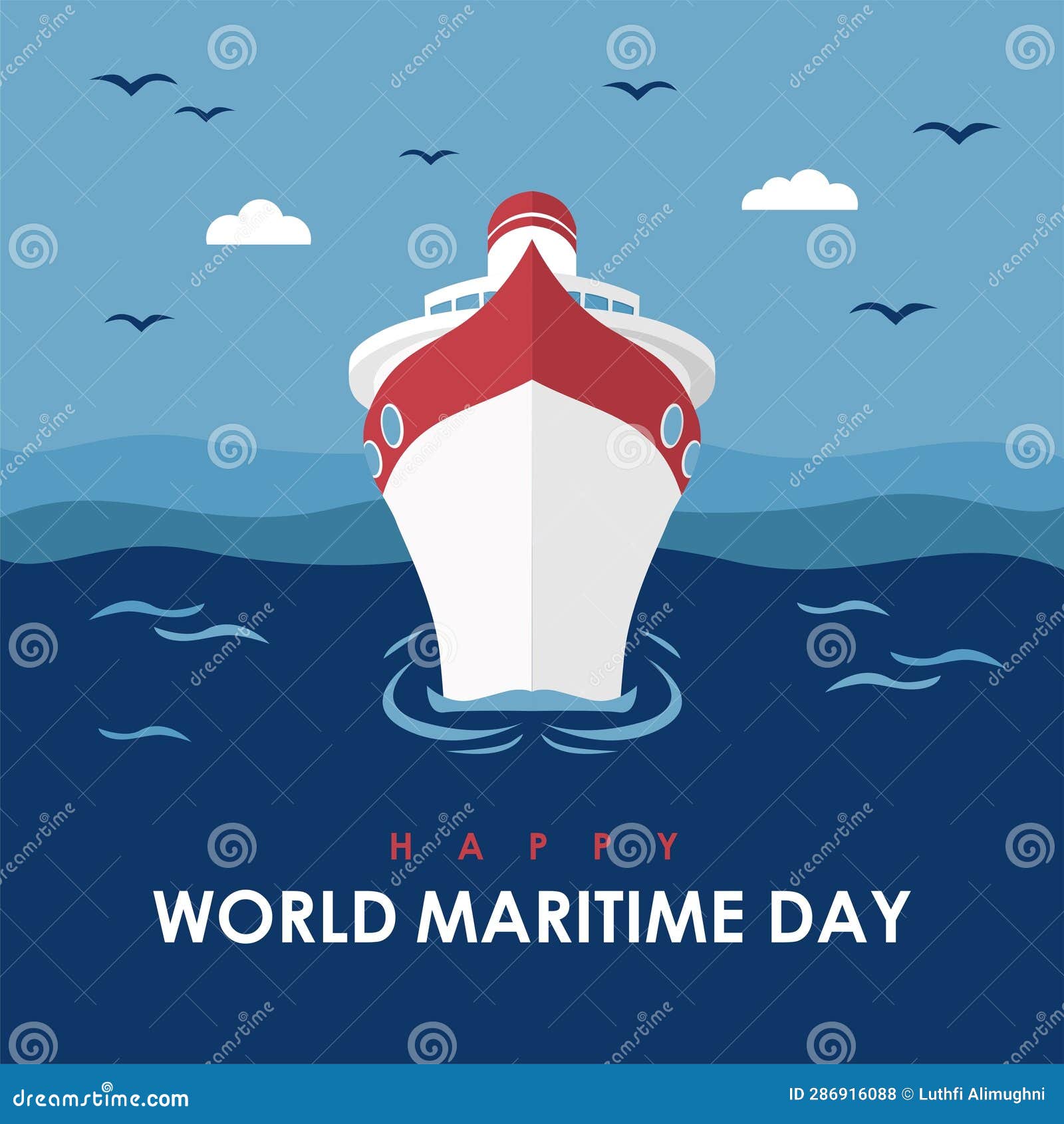 World Maritime Day Banner Template Vector Stock Vector - Illustration ...