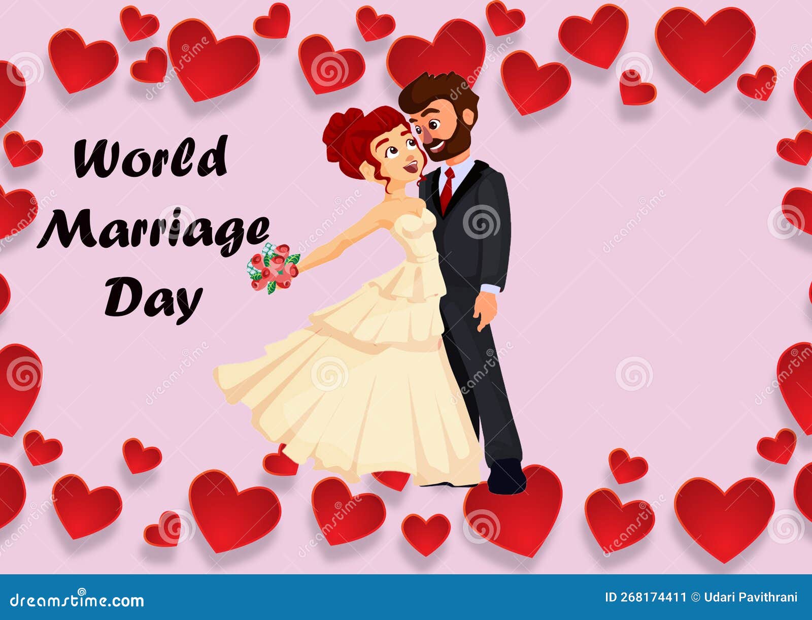 World Marriage Day stock illustration. Illustration of 2023 - 268174411