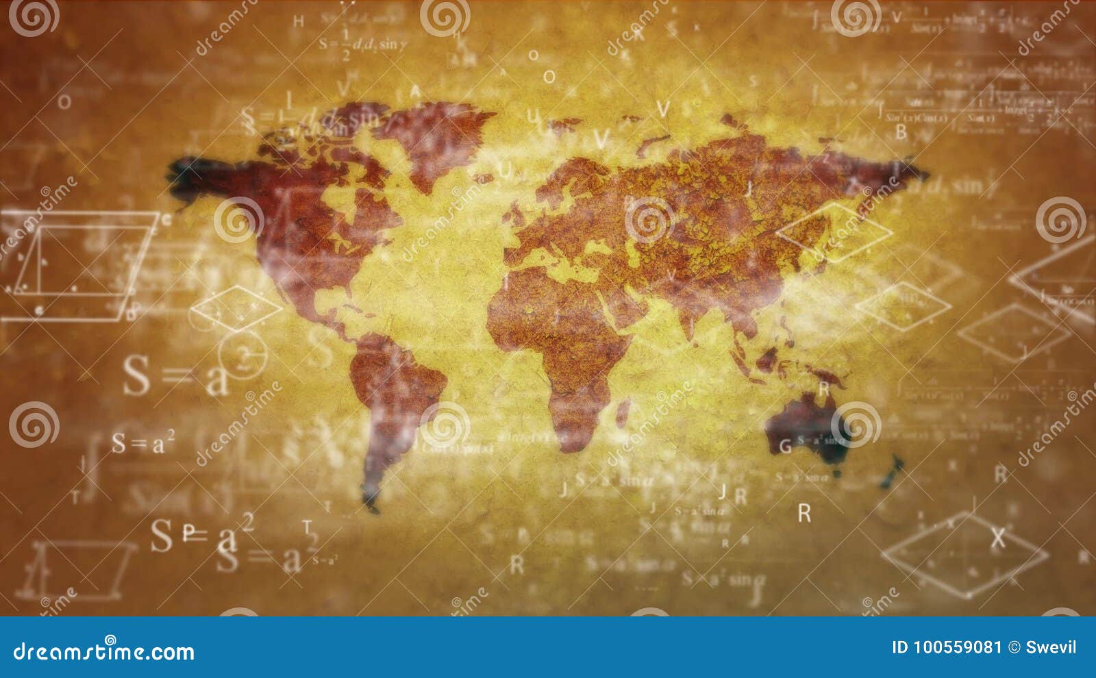 World Mathematics. a World Full of Mathematics, Calculations Stock ...