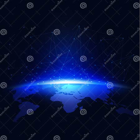 World Mesh Digital Communication and Technology Network Concept, Vector ...