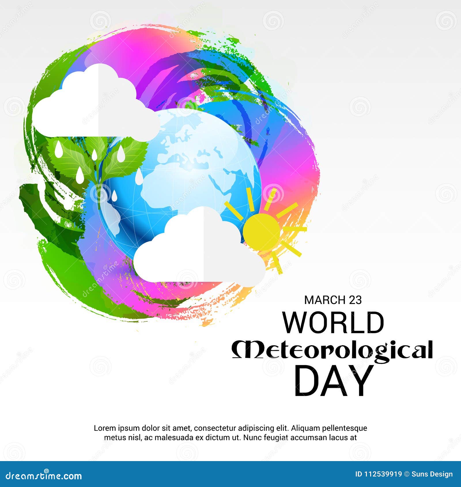 World Meteorological Day. stock illustration. Illustration of blue ...