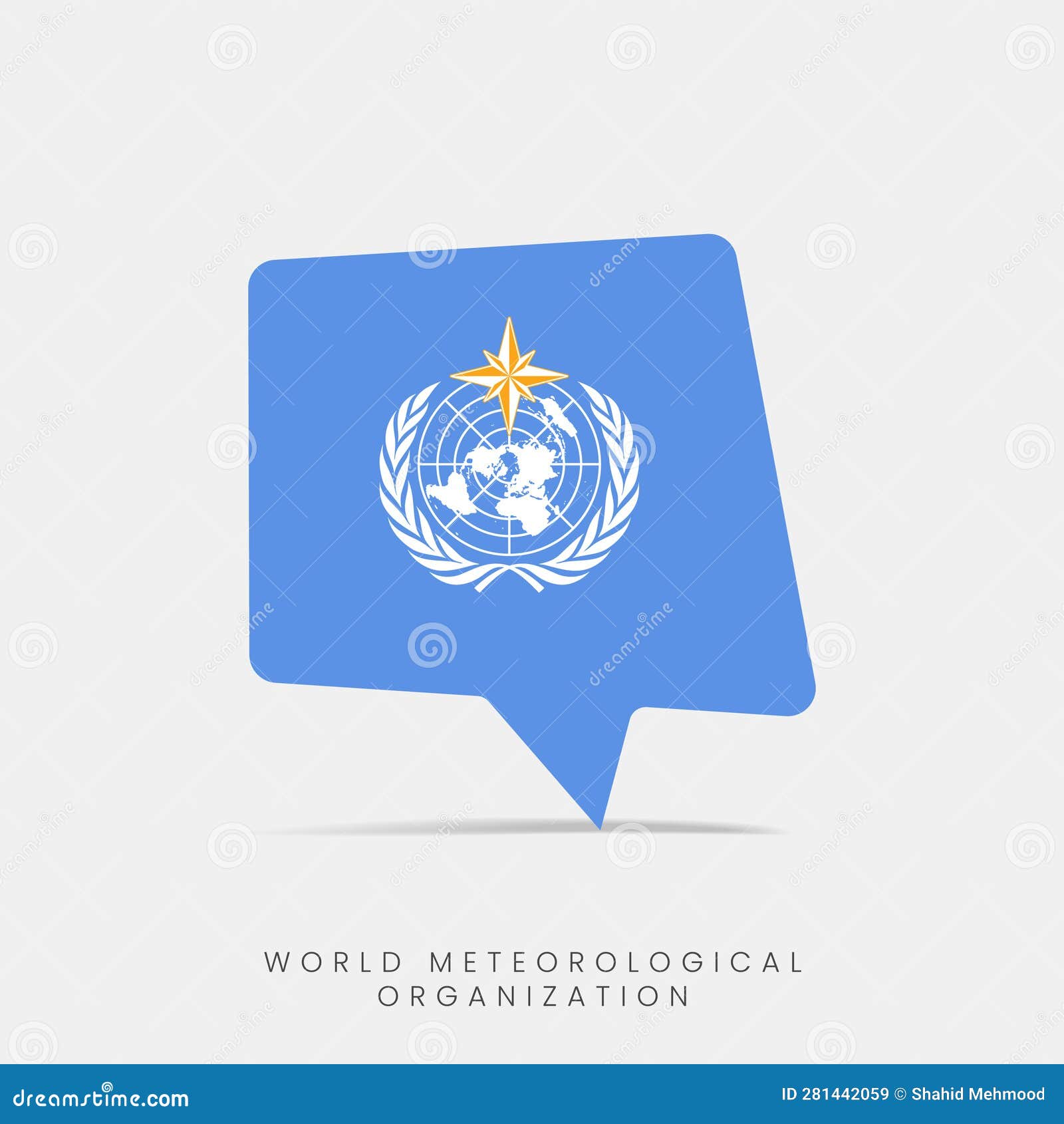 World Meteorological Organization Flag Bubble Chat Icon Stock Vector ...