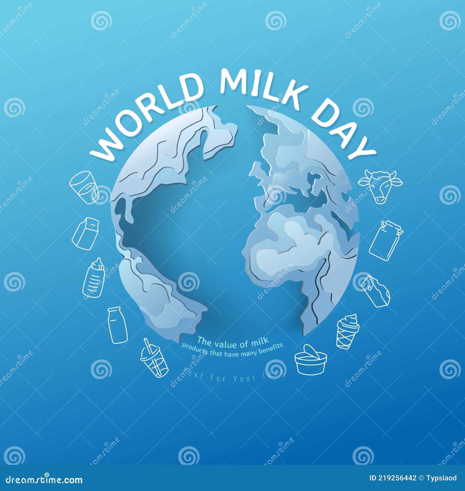 World Milk Day, Pour Milk on the World Stock Vector - Illustration of ...