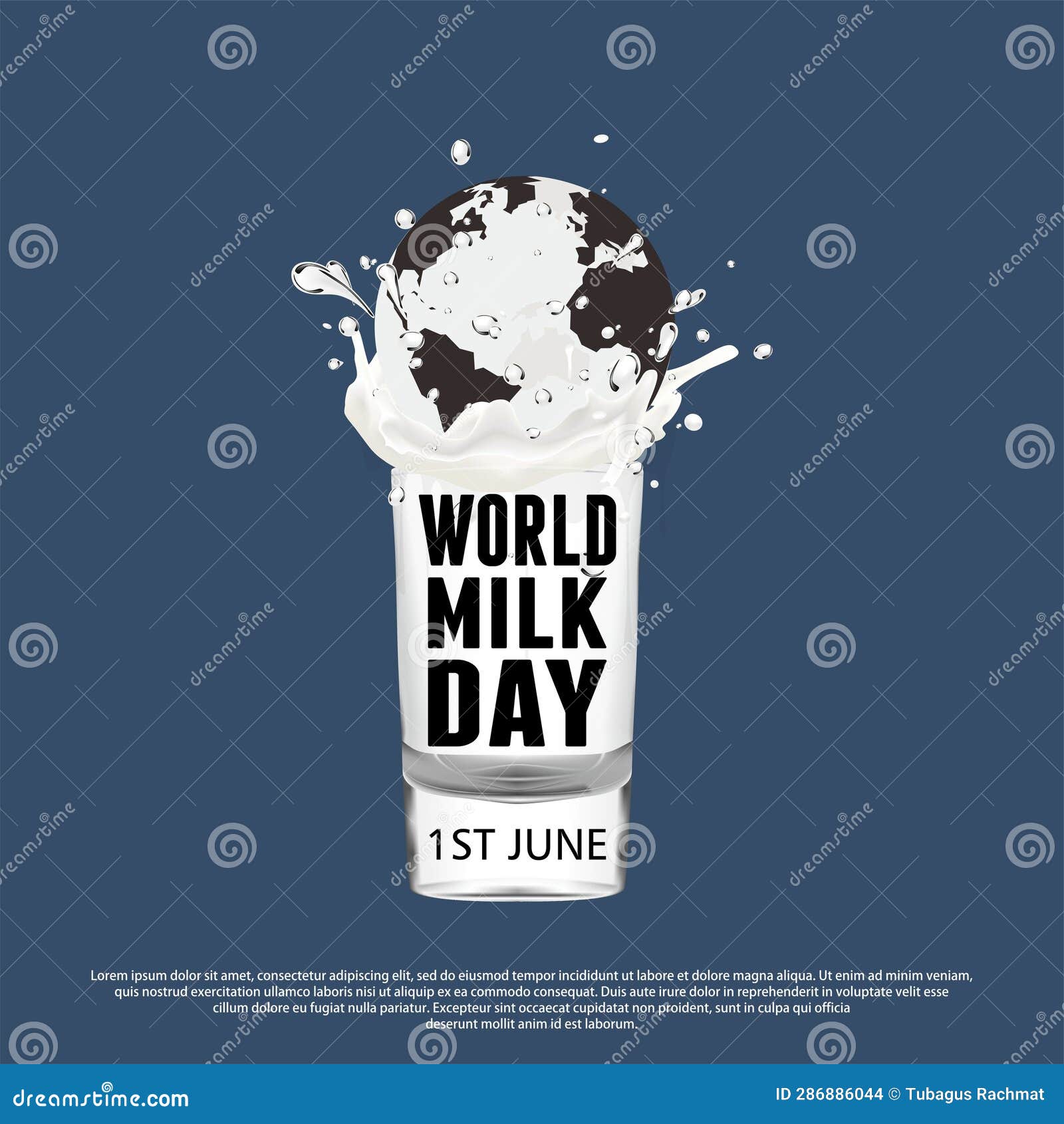 World Milk Day, Pour Milk into the World. Stock Illustration ...