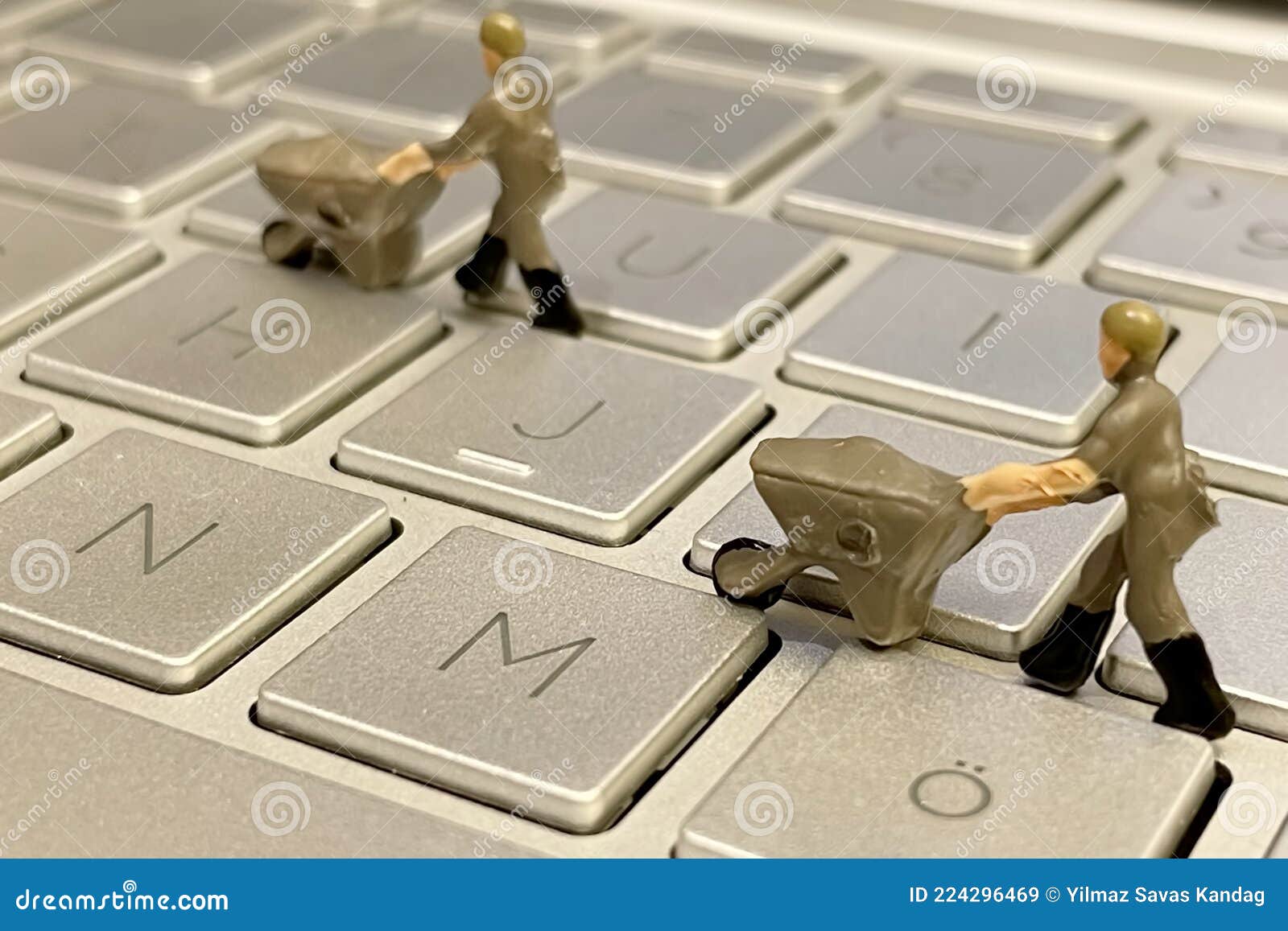It World and Miniature Working People. Stock Image - Image of computer ...