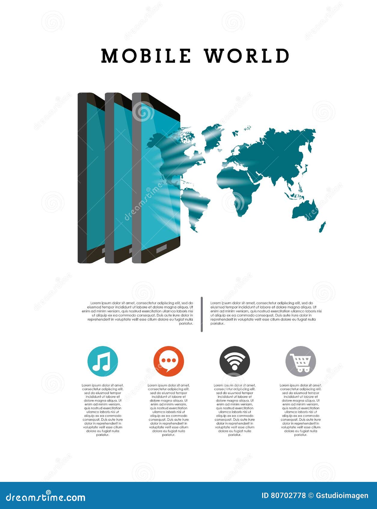 World mobile design stock vector. Illustration of globe - 80702778