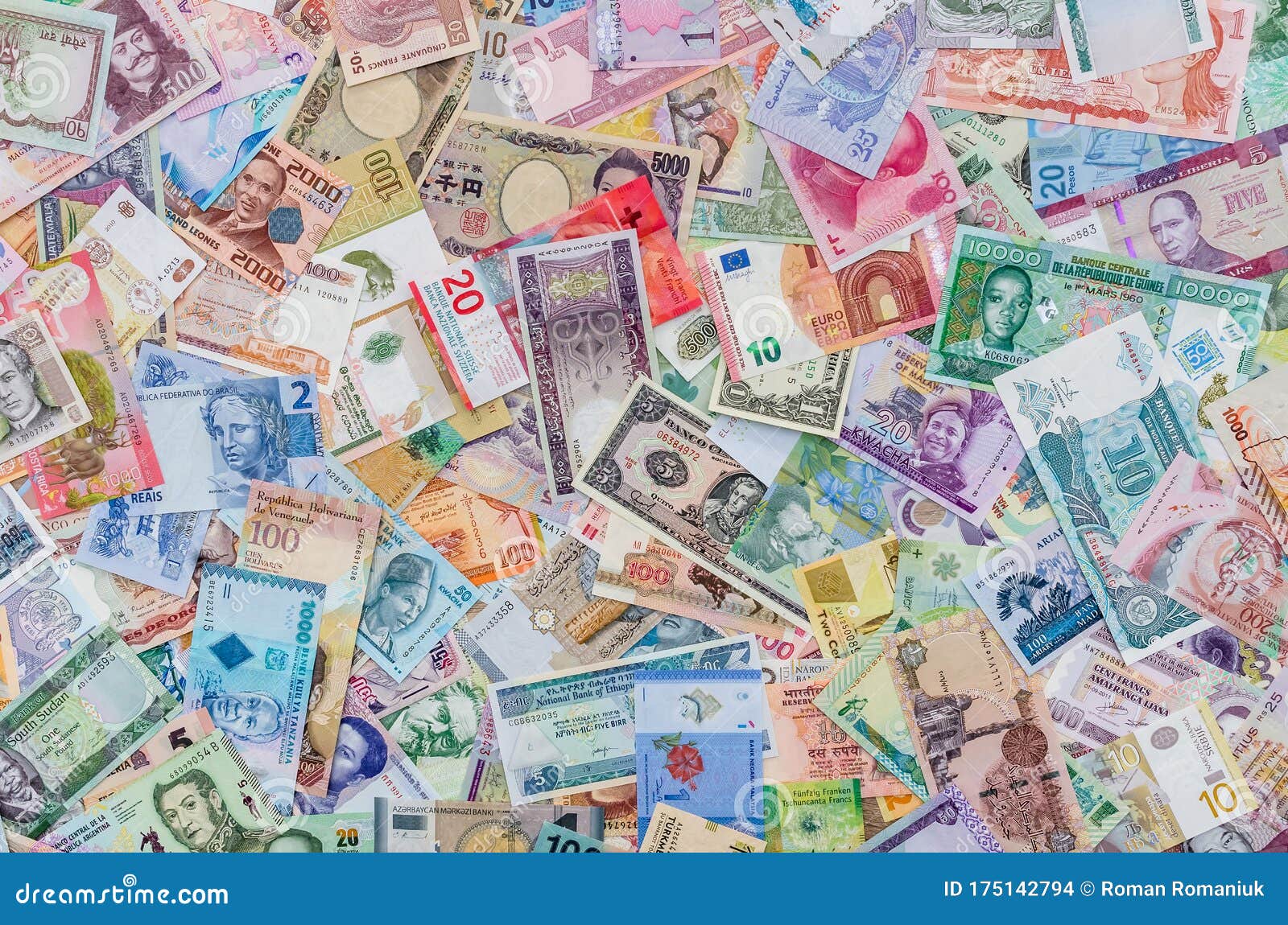 World Money Collection of Different Countries As Background Stock Photo ...