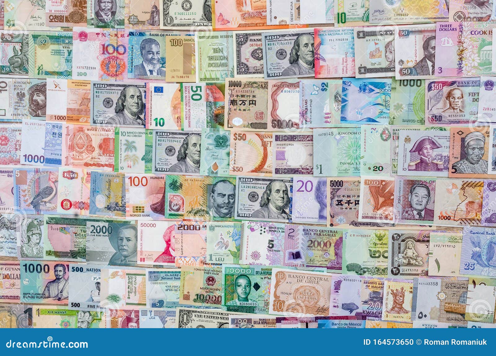 World Money Collection Top View and Closeup Stock Photo - Image of euro ...