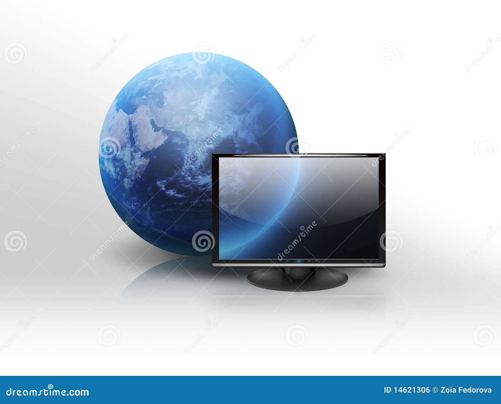 World Map On Monitor Vector Illustration | CartoonDealer.com #7315270