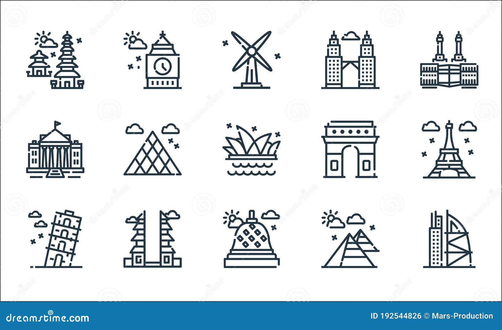 World Monument Line Icons. Linear Set Stock Vector - Illustration of ... World Monument Line Icons. Linear Set Stock Vector - Illustration of ...