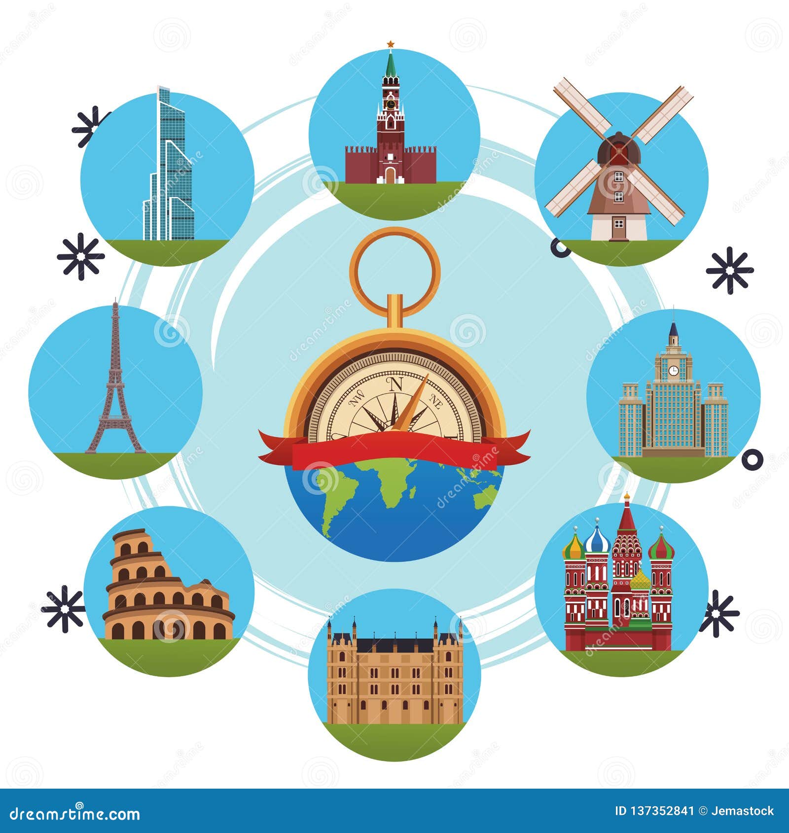 World monuments icon stock vector. Illustration of transport - 137352841