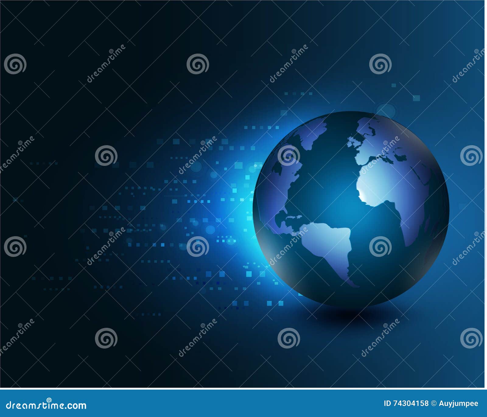 World Moving Concept on the Digital Technology Background Stock Vector ...