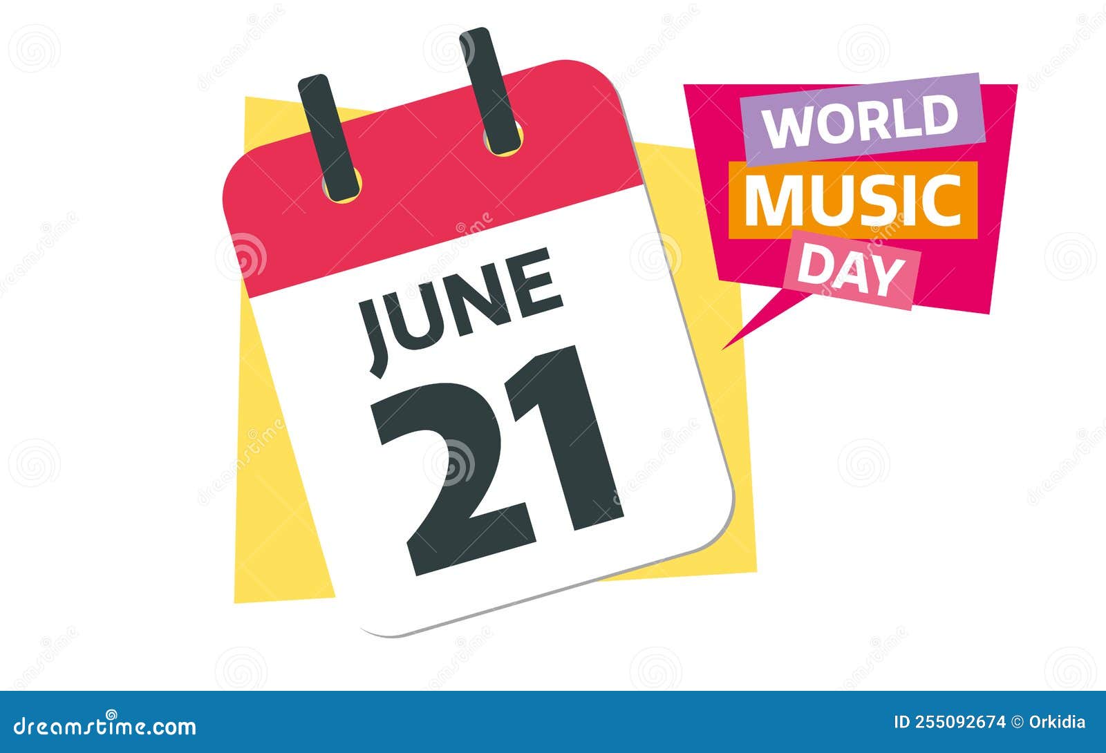 World Music Day June 21 Calendar Design Stock Vector - Illustration of ...