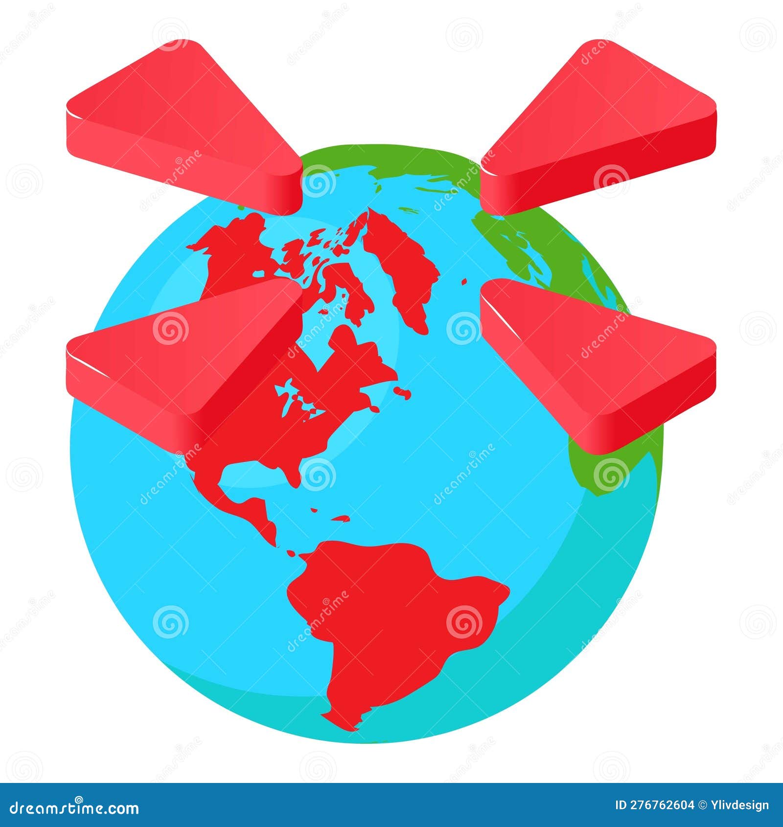 World Navigation Icon Isometric Vector. Planet Earth Globe with ...