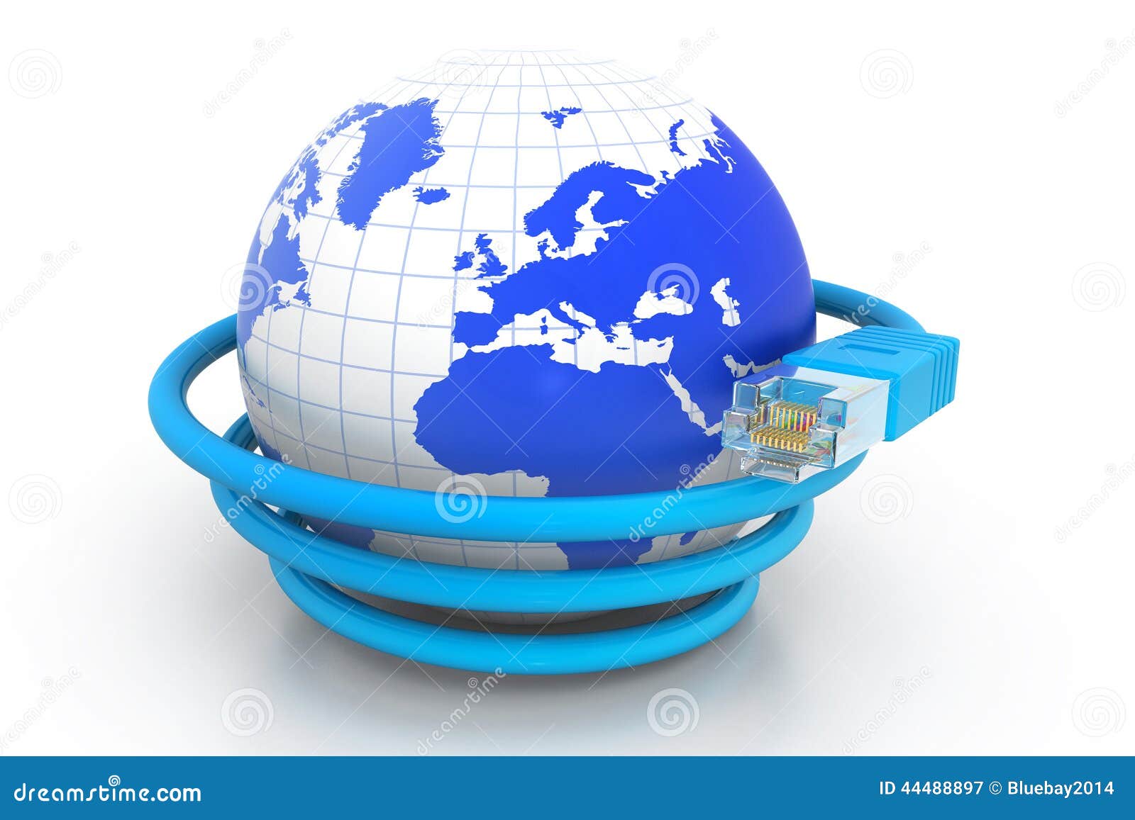 World with network cable stock illustration. Illustration of internet ...