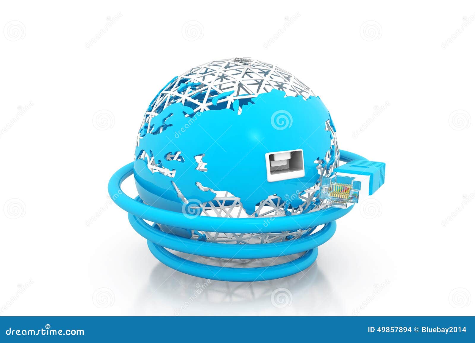 World with network cable stock illustration. Illustration of earth ...