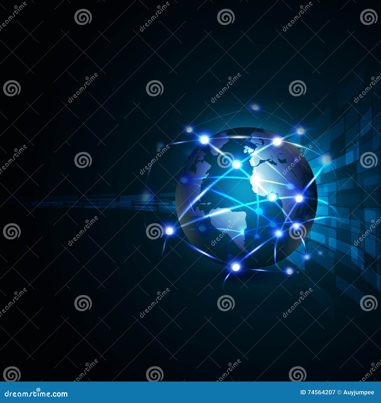 World with Network Communication and Global Technology Concept Stock ...