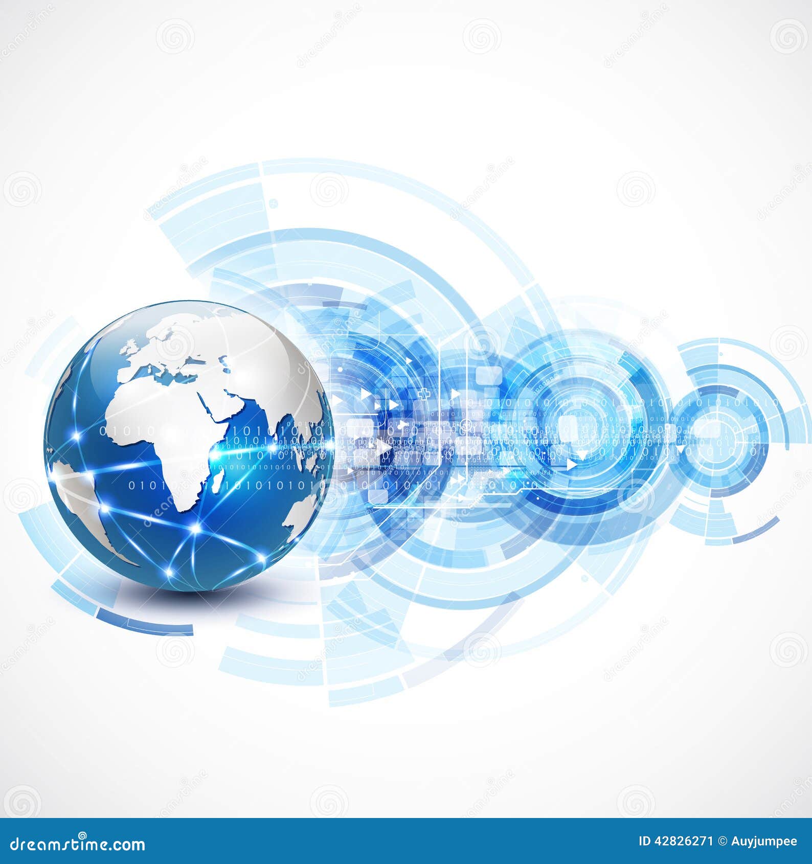 World Network Communication and Technology Concept Stock Vector ...