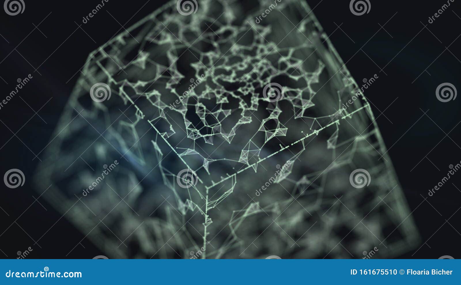 World Network Inside Transparent Cyber Cube on Black. Stock ...