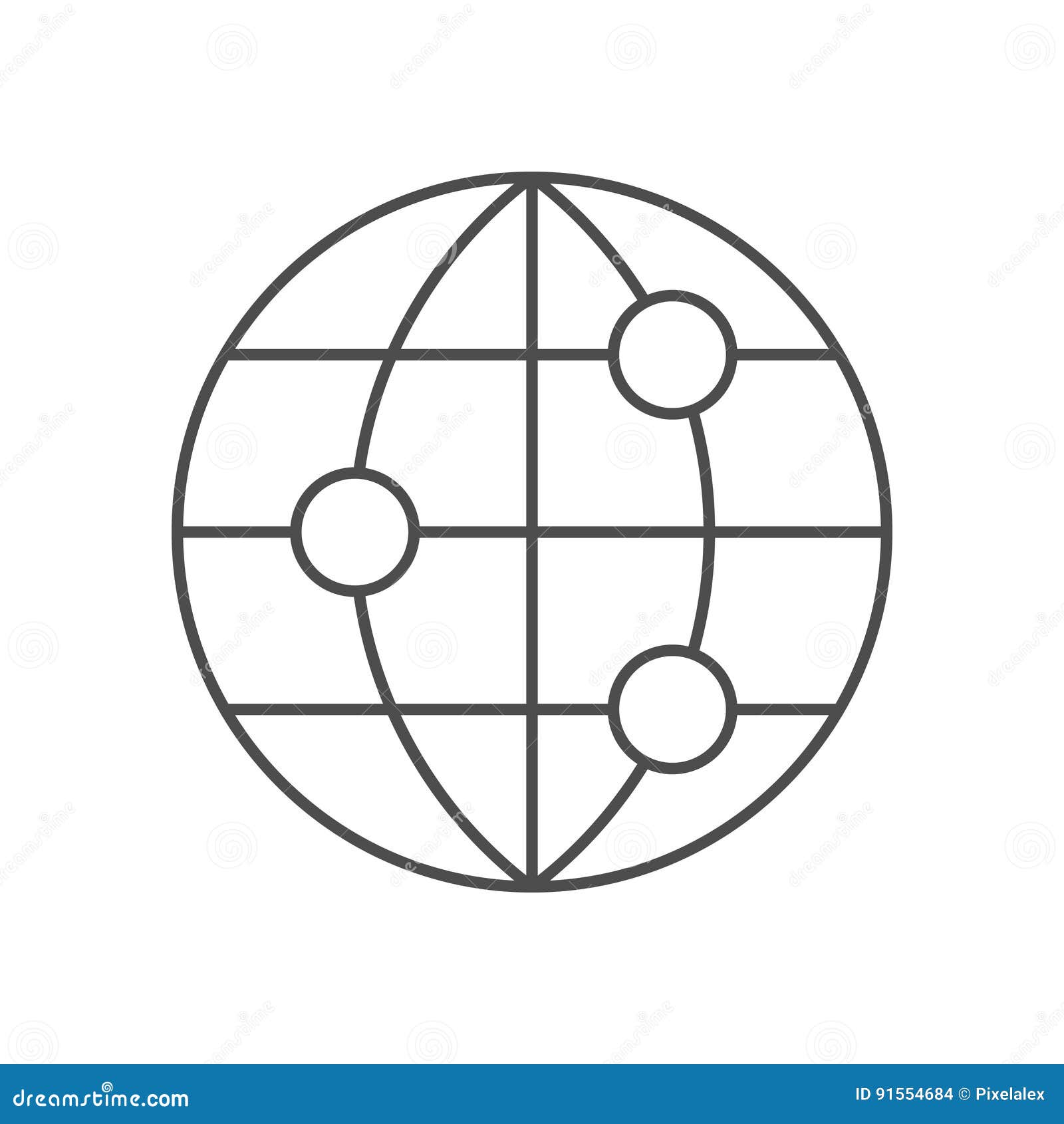 World network line icon stock vector. Illustration of ball - 91554684