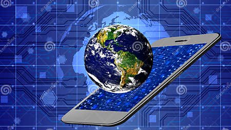 World Network Technology. Mobile Earth Technology Communication . Stock ...