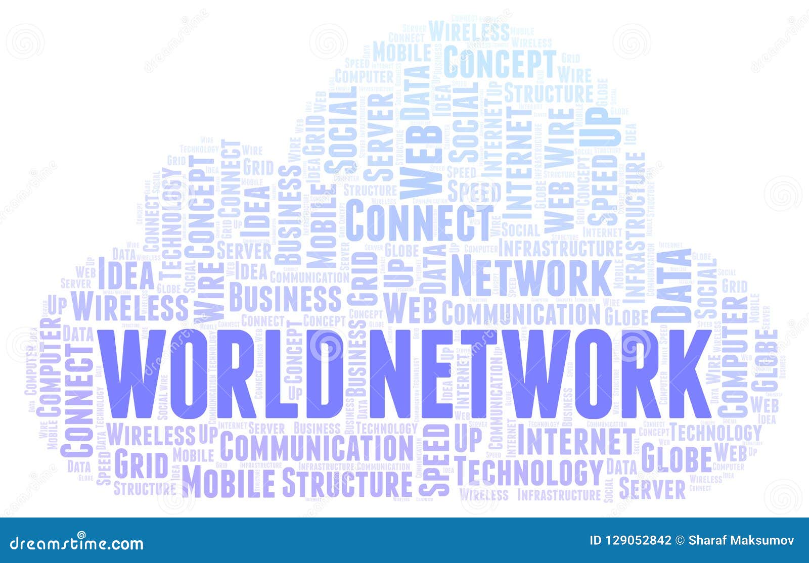 World Network word cloud. stock illustration. Illustration of font ...