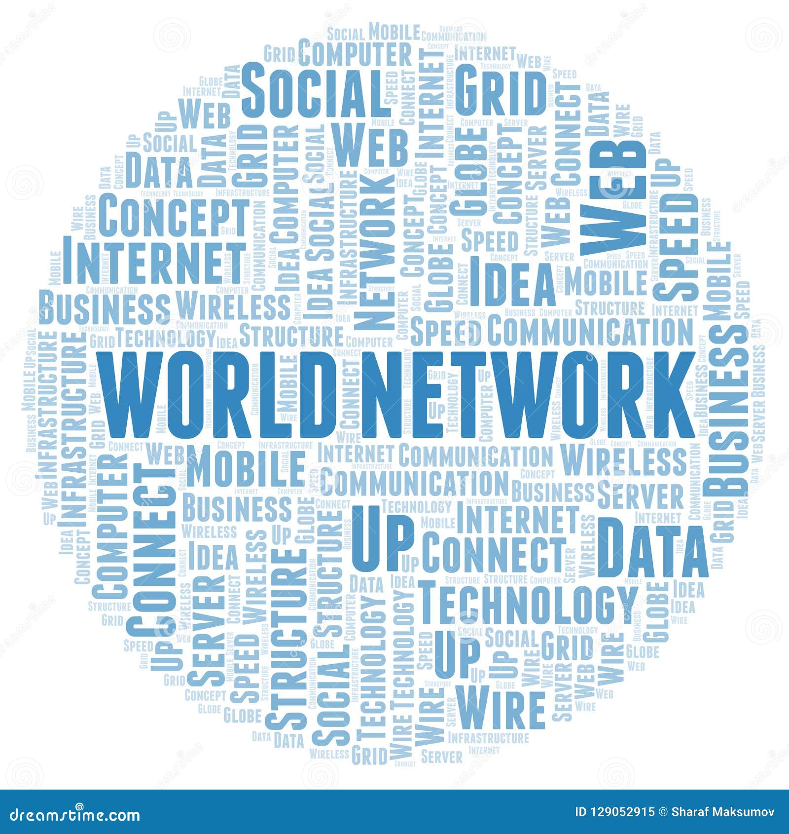 World Network word cloud. stock illustration. Illustration of ...