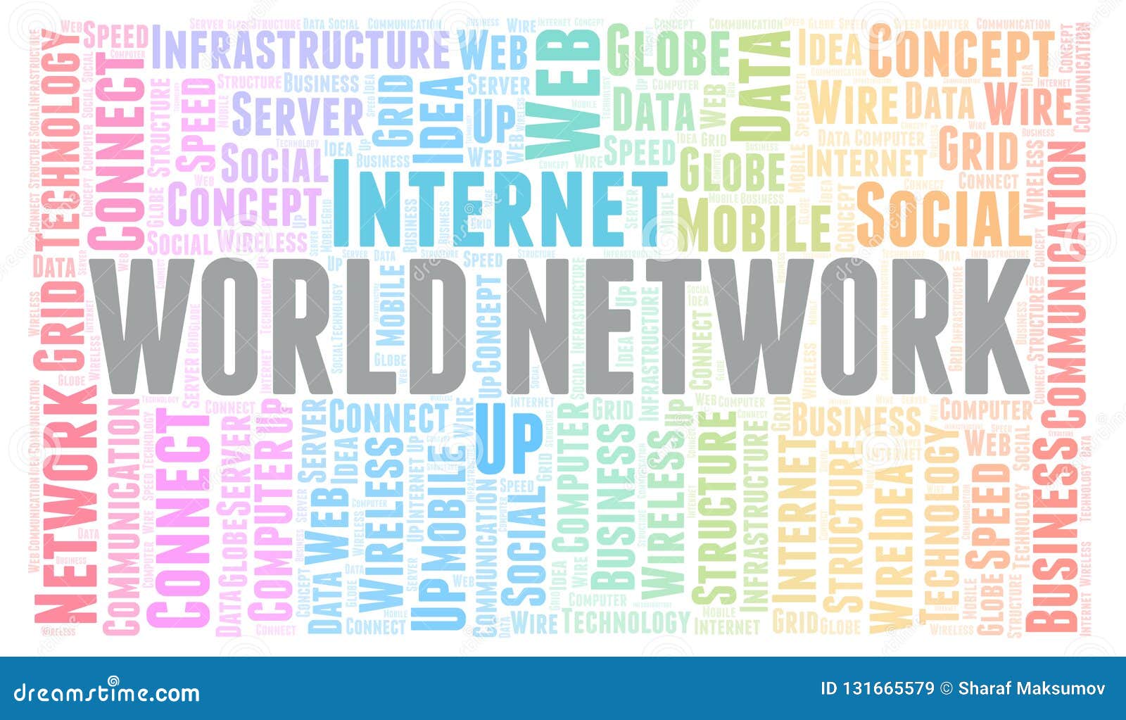 World Network Word Cloud. Word Cloud Made with Text only Stock ...