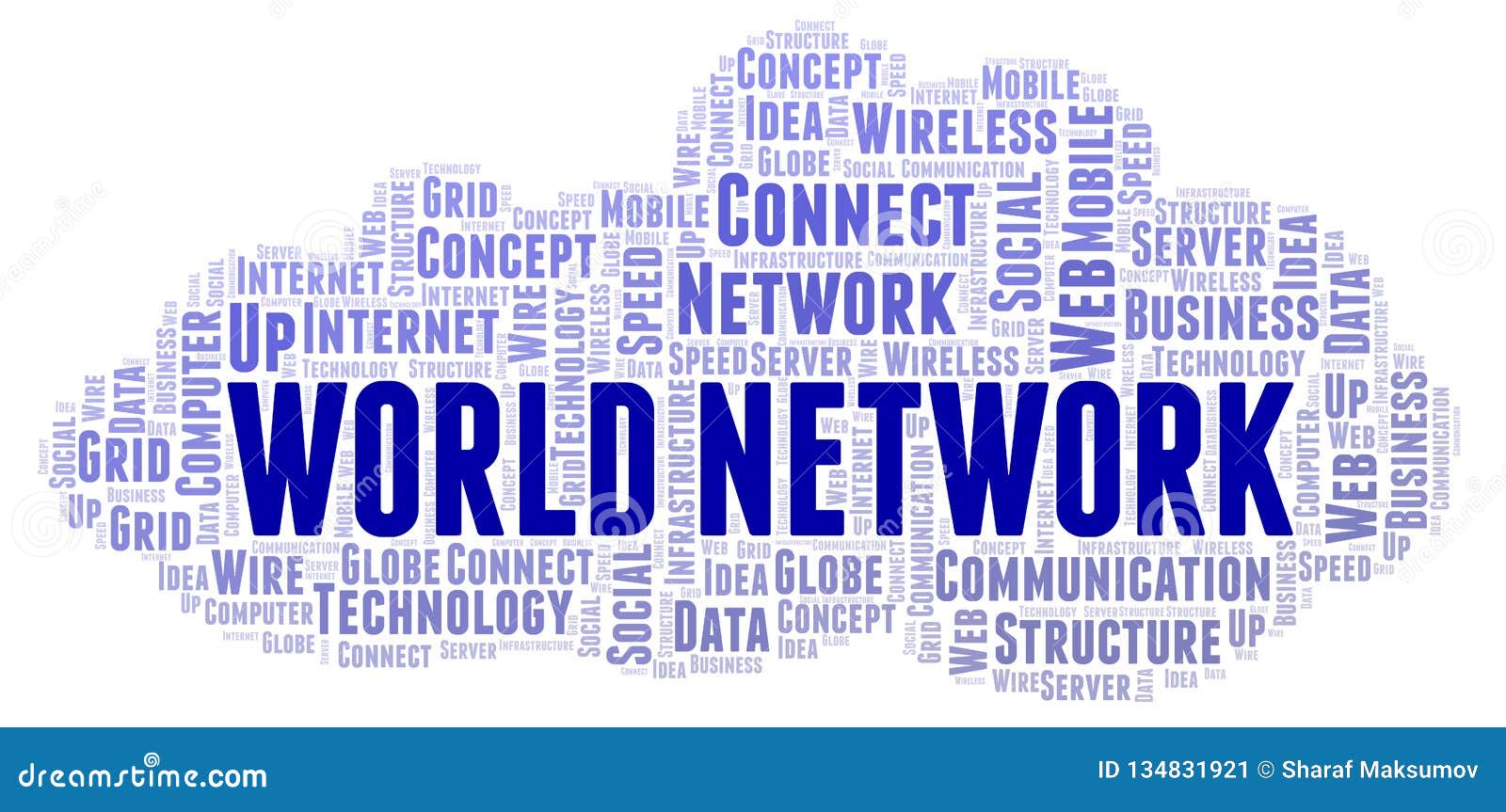 World Network word cloud stock illustration. Illustration of card ...