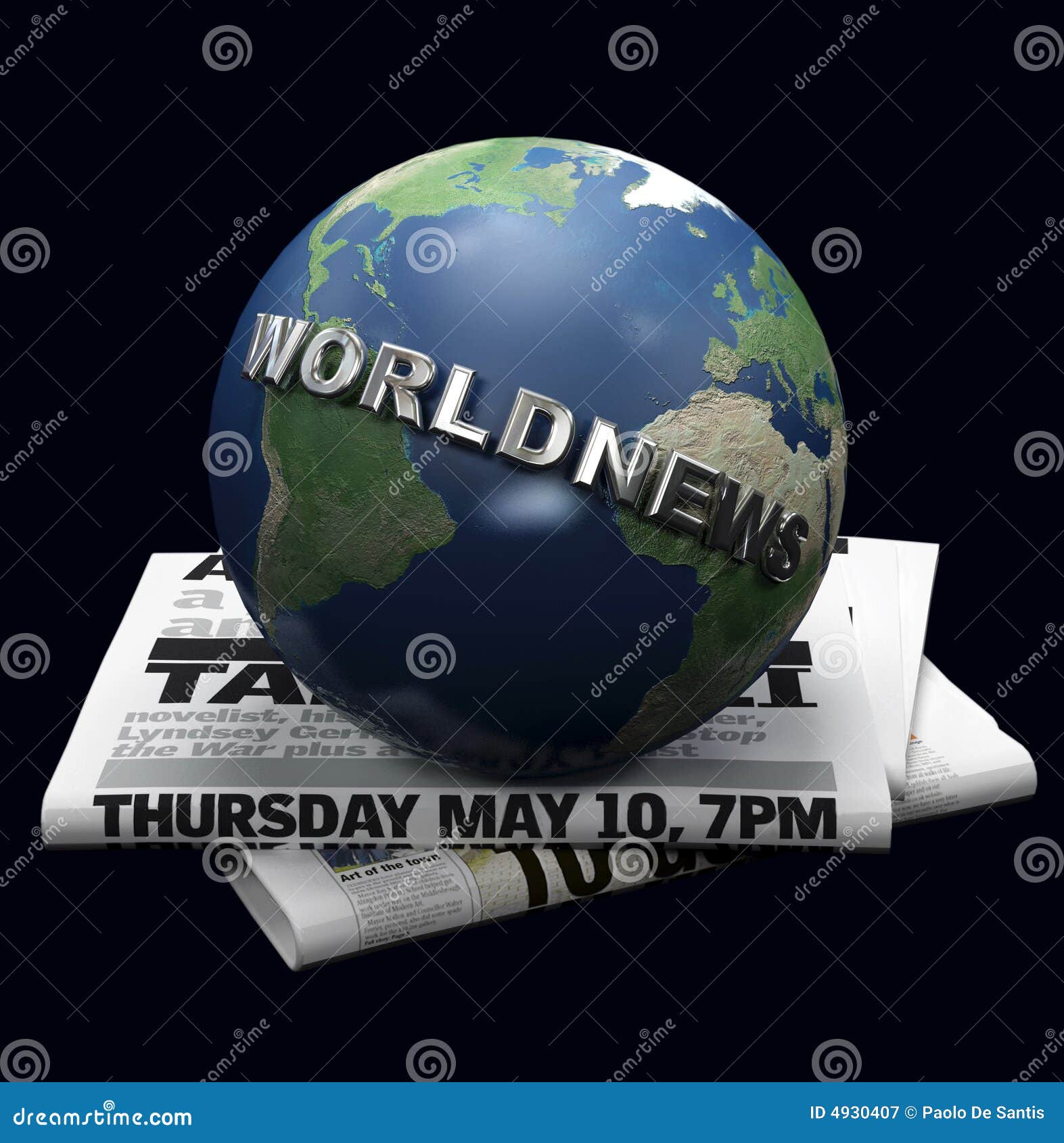 World-news globe 3 stock illustration. Illustration of articles - 4930407