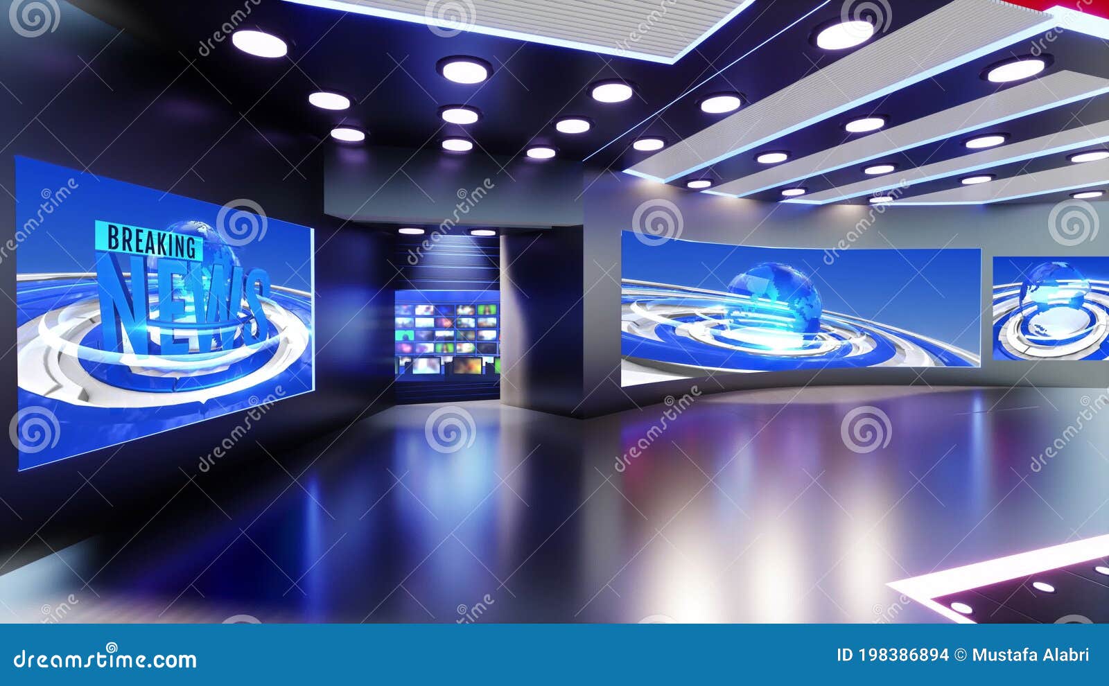 World News Studio Background for News Report and Breaking News Stock ...