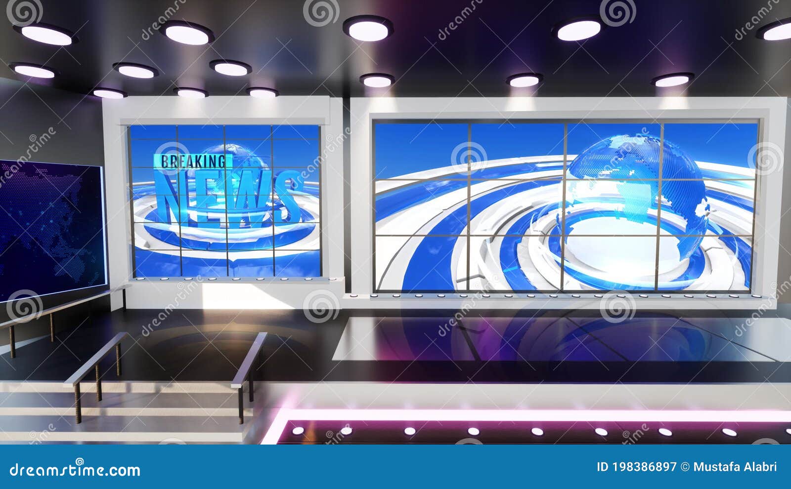 World News Studio Background for News Report and Breaking News Stock ...