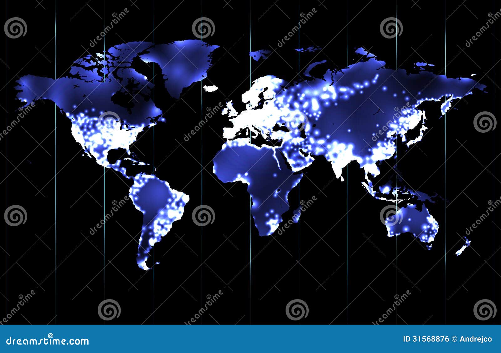 World by night stock vector. Illustration of world, planet - 31568876