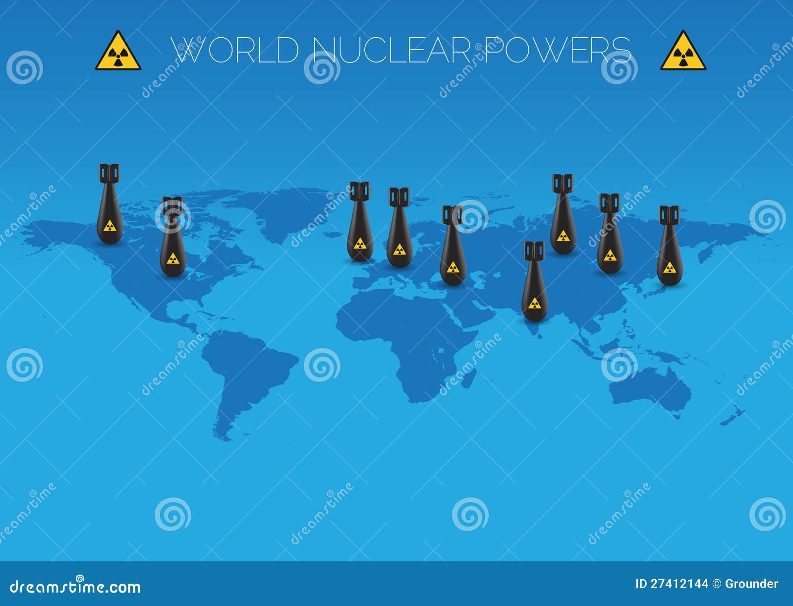 World nuclear powers stock vector. Illustration of cloud - 27412144