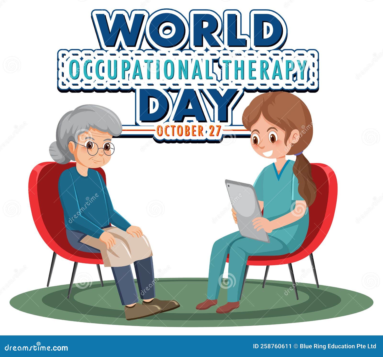 World Occupational Therapy Day Celebration Hand Drawn Cartoon Flat ...