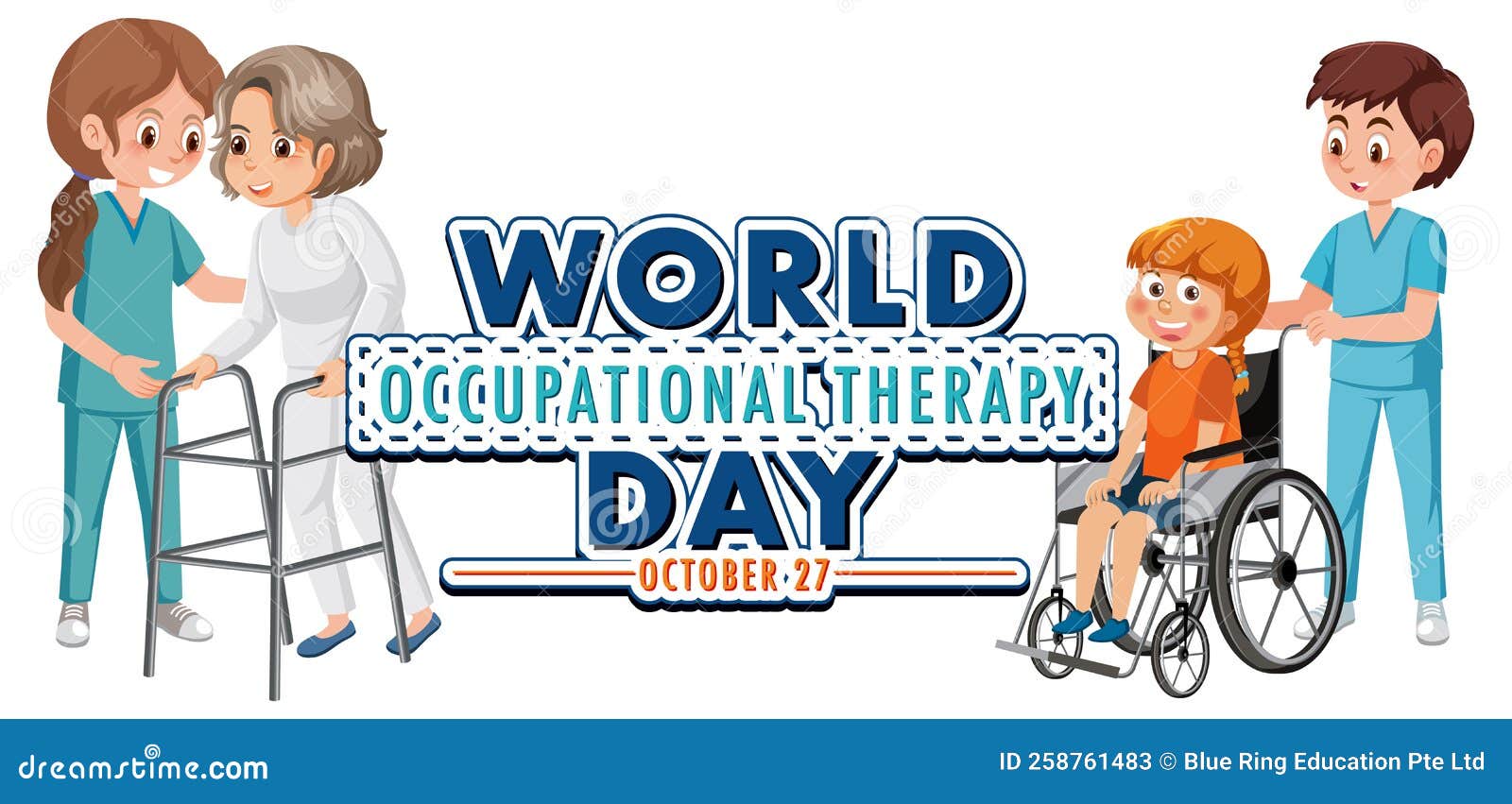 World Occupational Therapy Day Celebration Hand Drawn Cartoon Flat ...