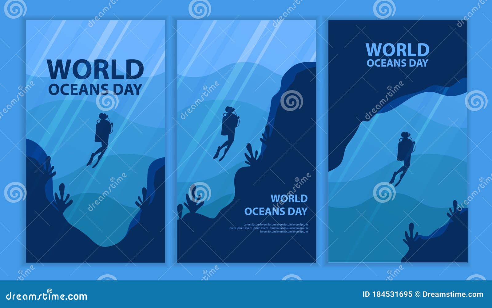 World Oceans Day Background Design Stock Vector Illustration Of