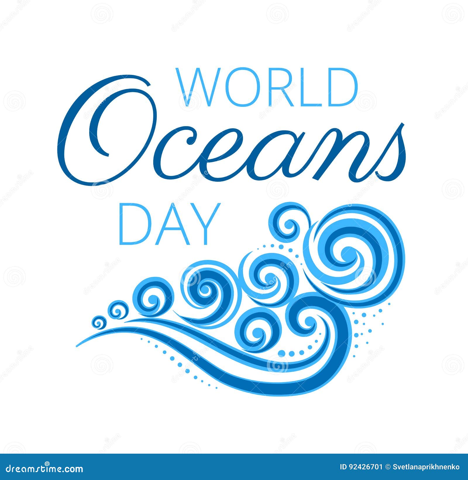 World Oceans Day stock vector. Illustration of card, protection - 92426701
